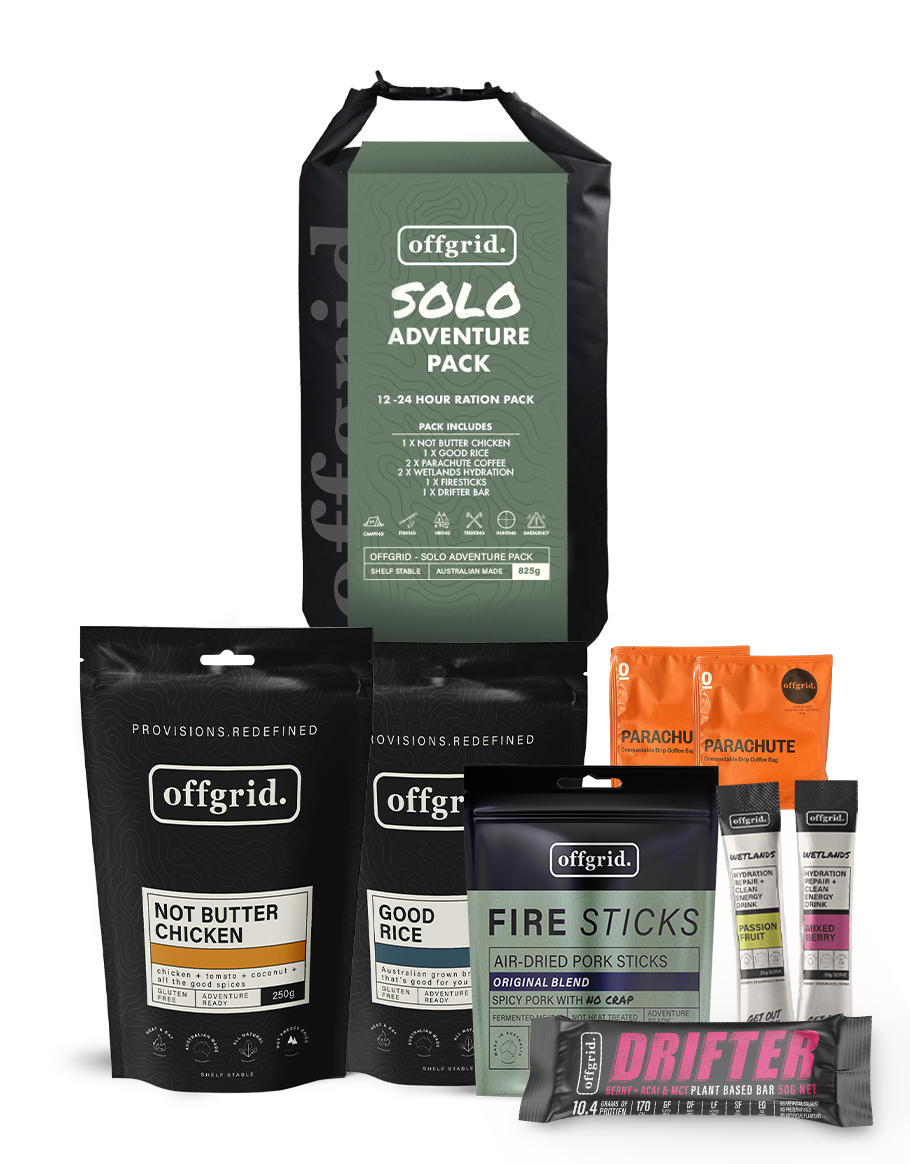camping and hiking | Ultimate Solo Adventure Pack + Free Dry Bag · Offgrid