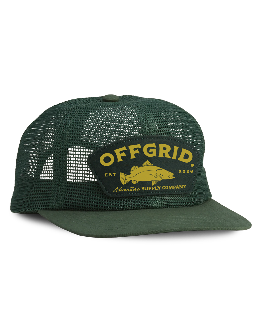 FELT BADGE GREEN CAP, flyfishing, hats, outdoor apparel, · OFFGRID AUST ...