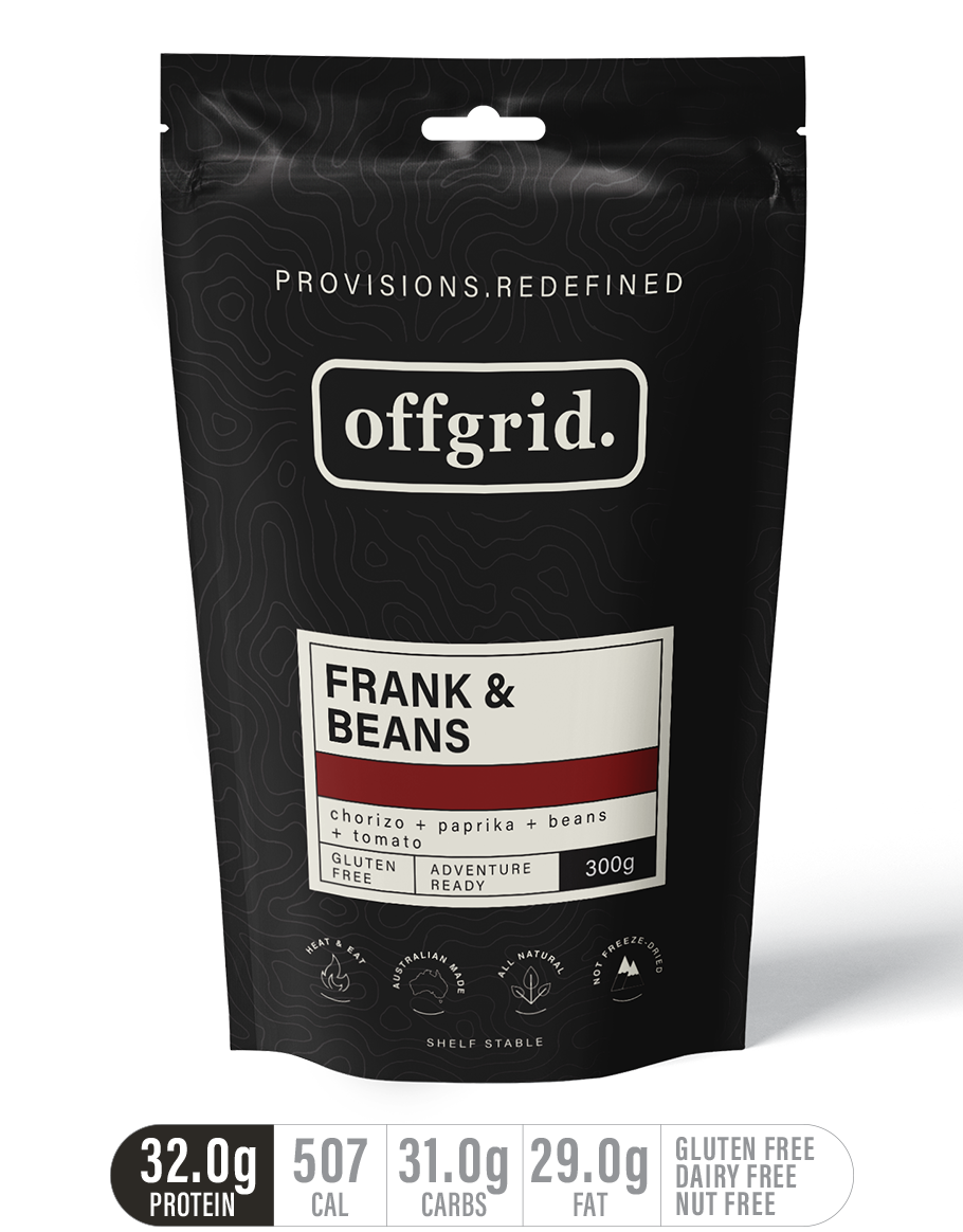 camping and hiking food | frank & beans heat & eat meal - 300gr · Offgrid